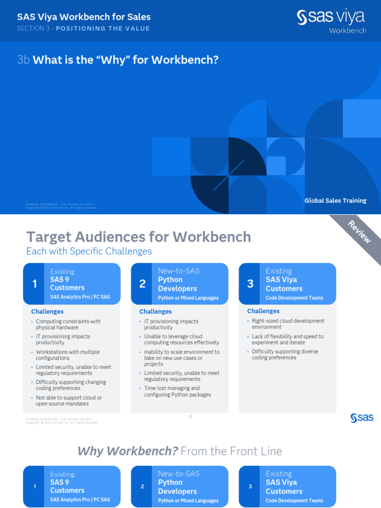 3b What Is The Why For Workbench Summary | PDF | Sas (Software) | Analytics