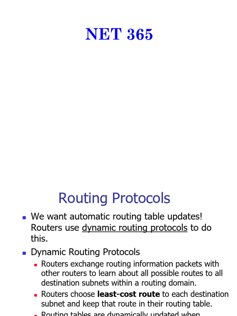 NET365 1 Routing Protocols | PDF | Routing | Network Protocols