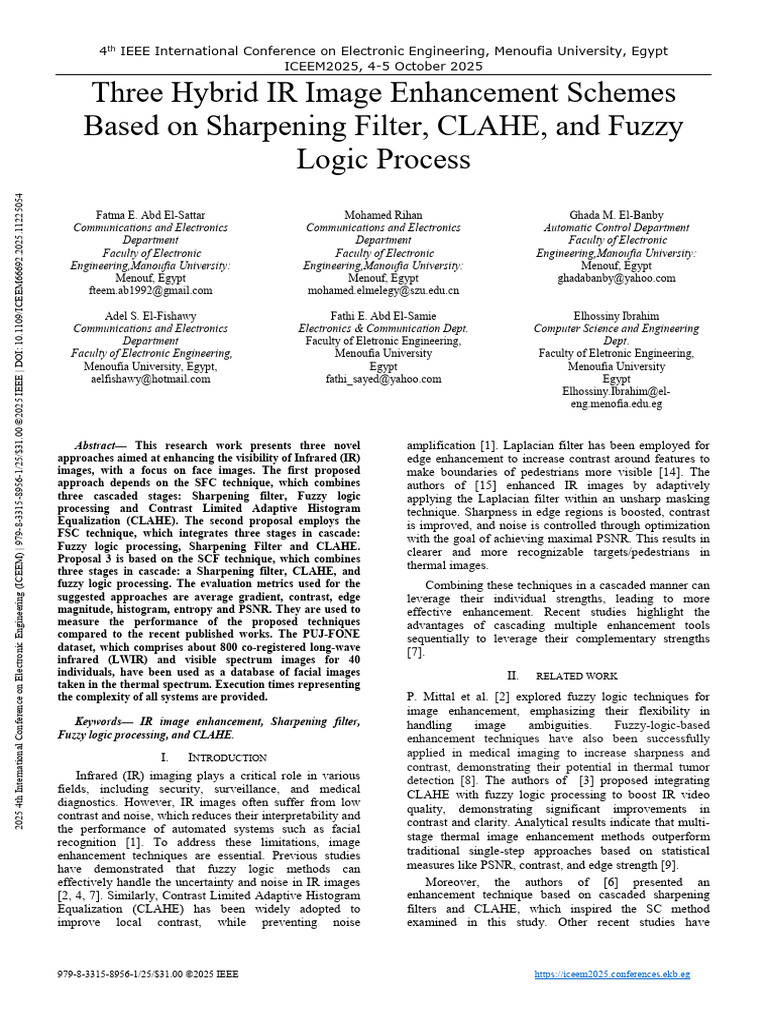Hybrid Techniques for IR Image Enhancement | PDF | Signal Processing ...