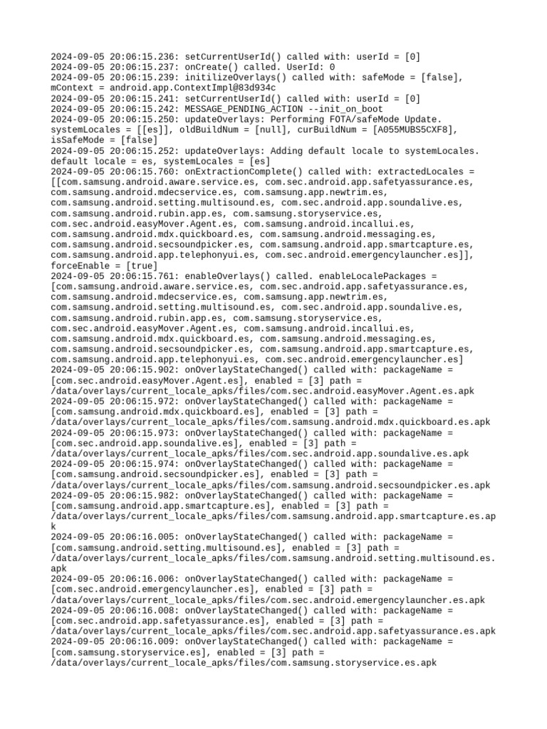 Samsung Locale Overlay Logs Analysis | PDF | Android (Robot) | Software