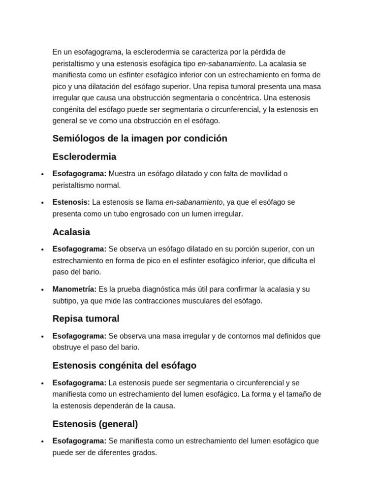 Diagnóstico por esofagograma: esclerodermia y más | PDF