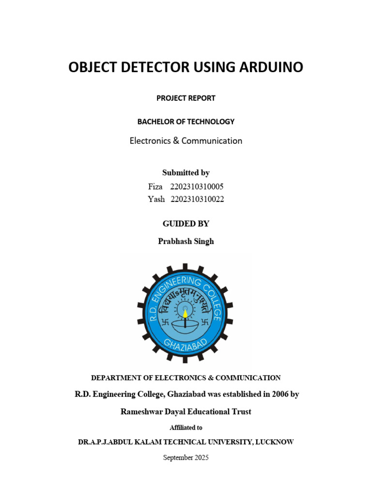 Object Detector | PDF | Arduino | Embedded System
