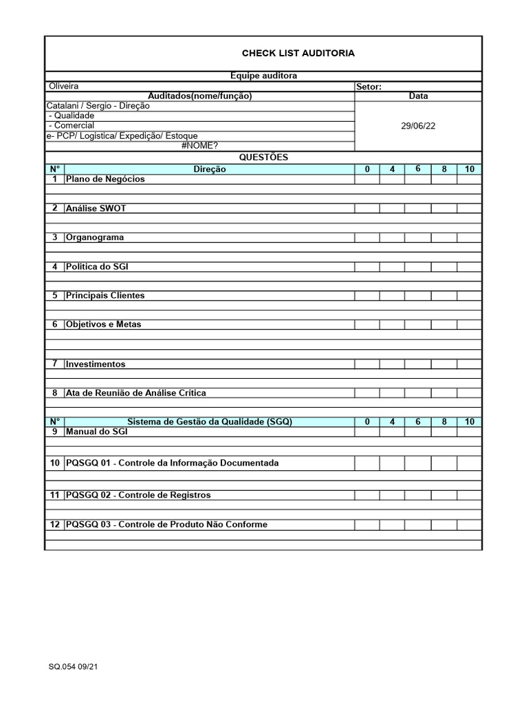 Check List Auditoria 01 | PDF