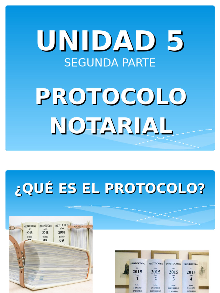 Unidad 5 - 2da Parte - Power Point Protocolo - Taller | PDF | Derecho Civil (Common Law) | Ley común