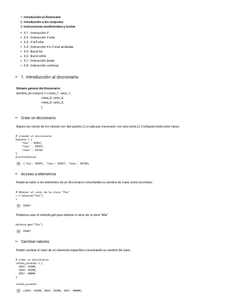U4.3 Dic+Conjuntos+condicional | PDF | Python (lenguaje de programación) | Lenguaje de programación