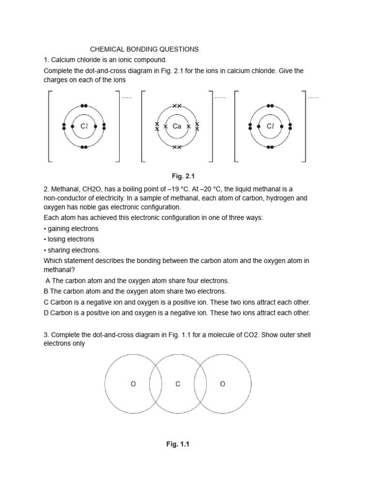 Chemical Bonding Questions | PDF | Ion | Chemical Compounds