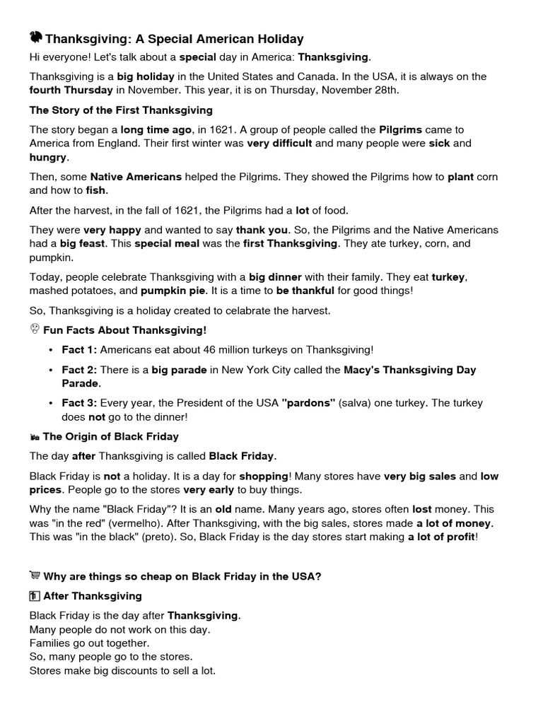 Thanksgiving and Black Friday Explained | PDF | Black Friday (Shopping ...