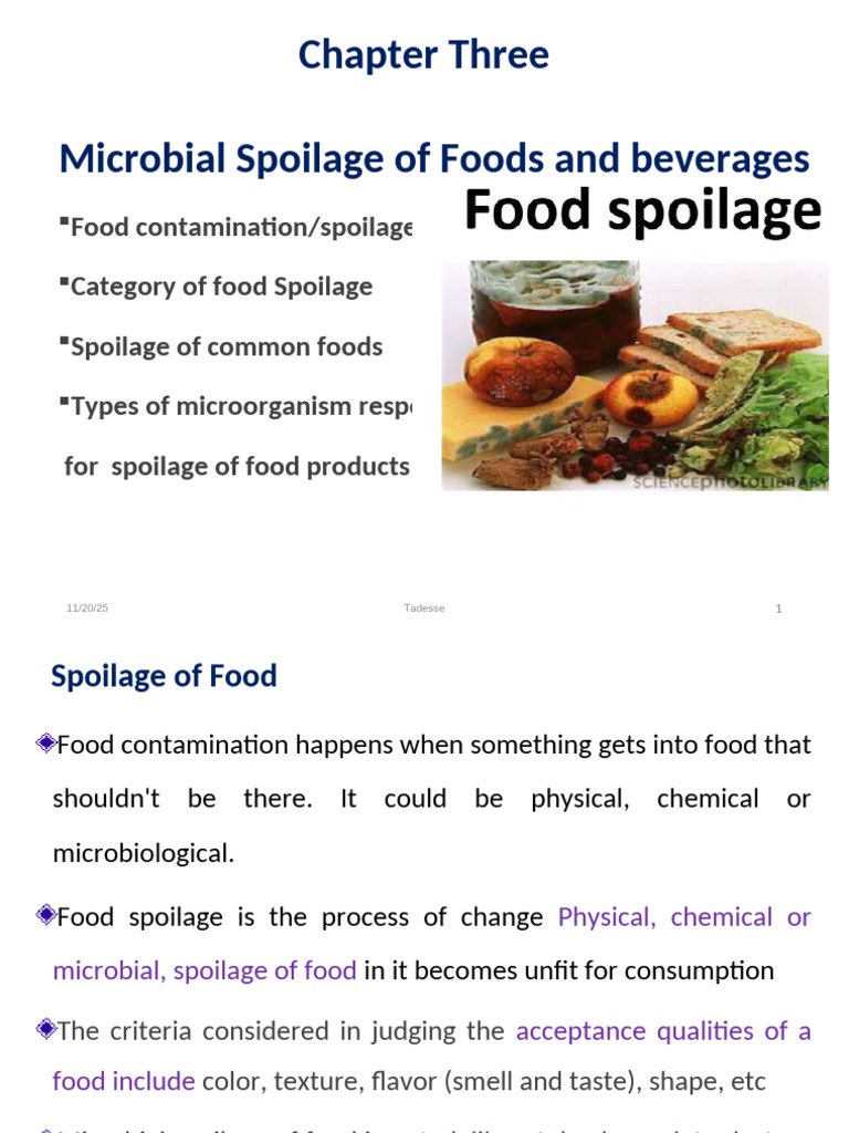 Microbial Spoilage in Foods & Beverages | PDF | Decomposition | Vegetables