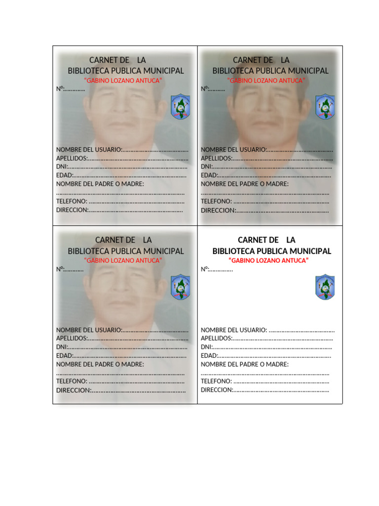 Carnet de La Biblioteca-Cara 1 | PDF