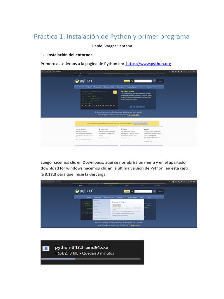 Práctica 1 - Instalacion de Python | PDF