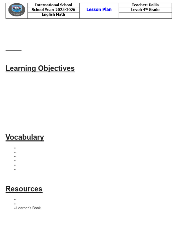 Multiplication, Factors, and Multiples Lesson | PDF
