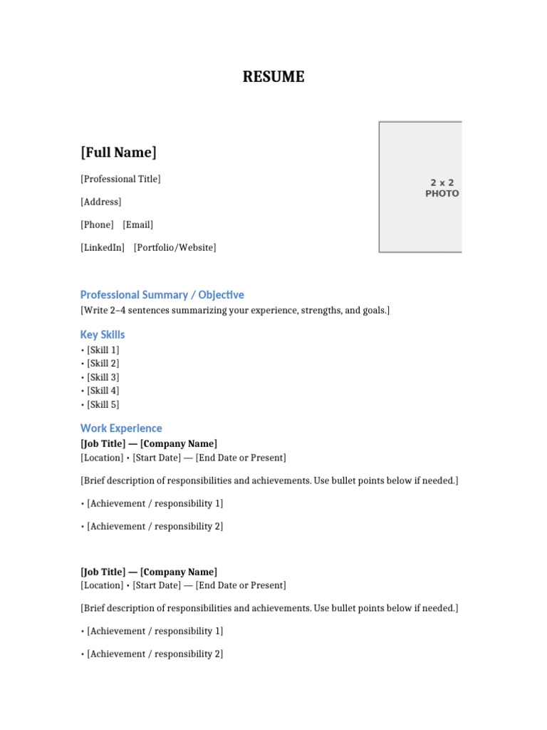 Resume Template | PDF