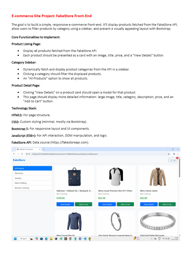 Javascript Mini Project | PDF