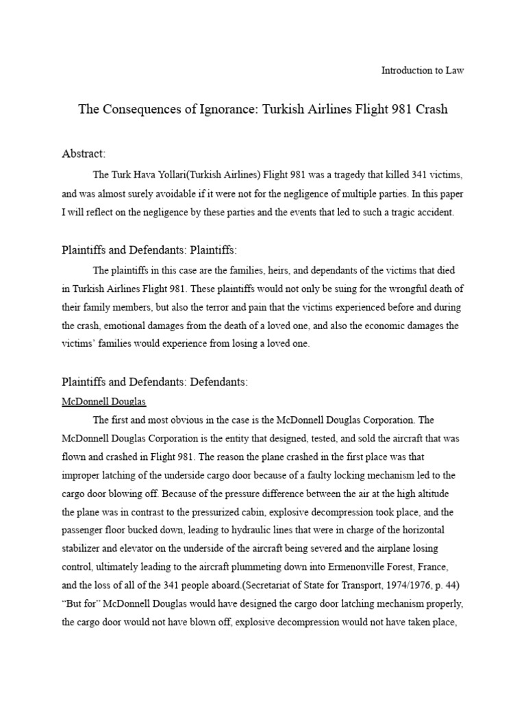Turkish 981 Findings | PDF | Aviation | Aircraft