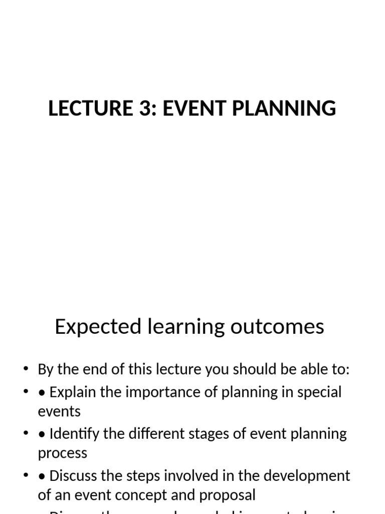 Event Planning Essentials and Process | PDF | Swot Analysis | Target ...