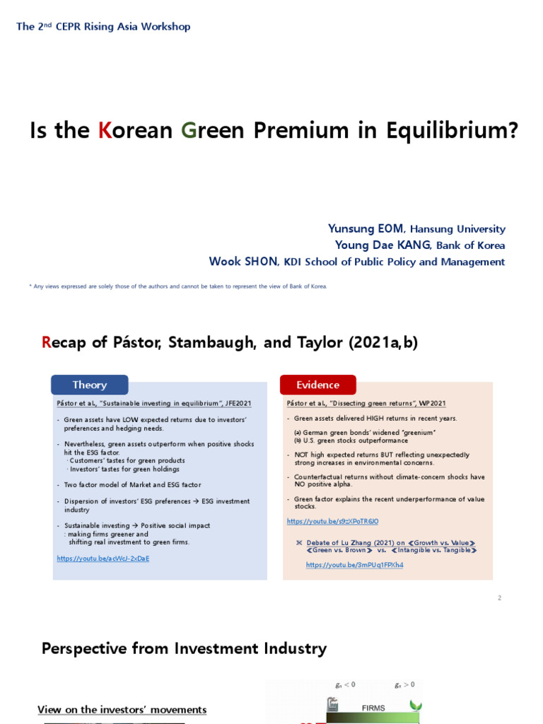 Korean Green Premium | PDF | Risk Premium | Risk