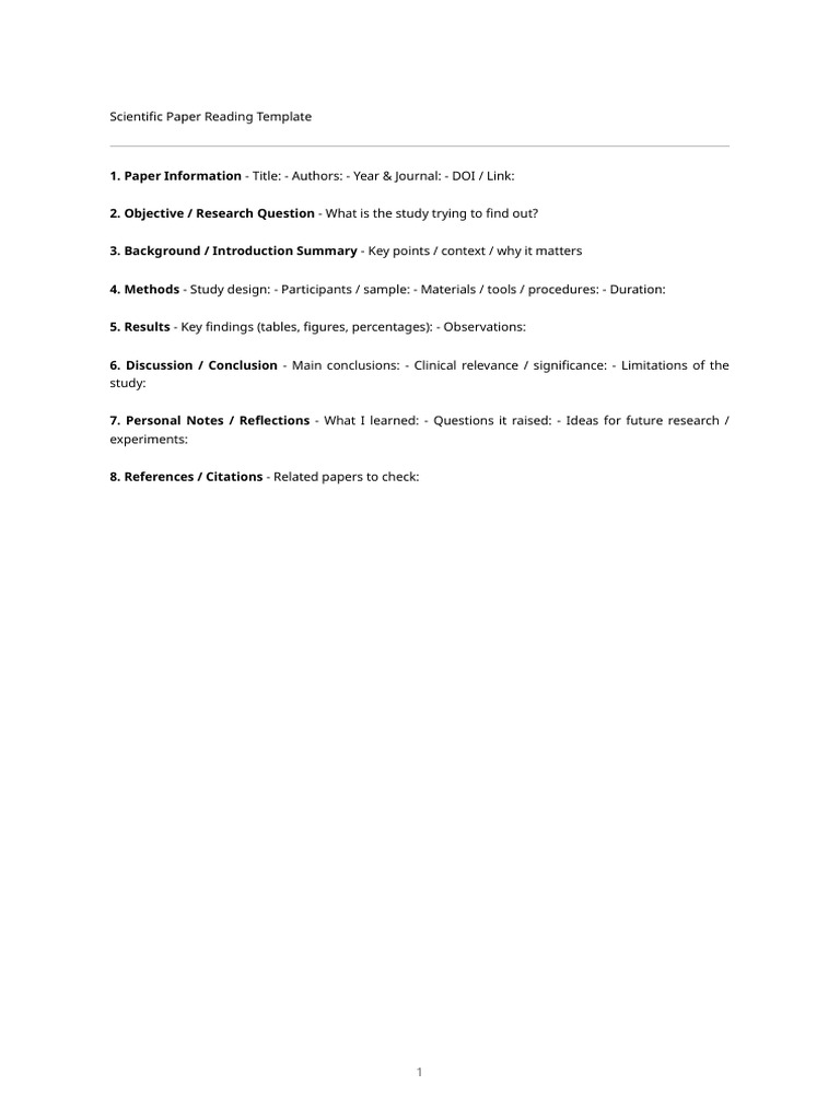 Scientific Paper Template | PDF