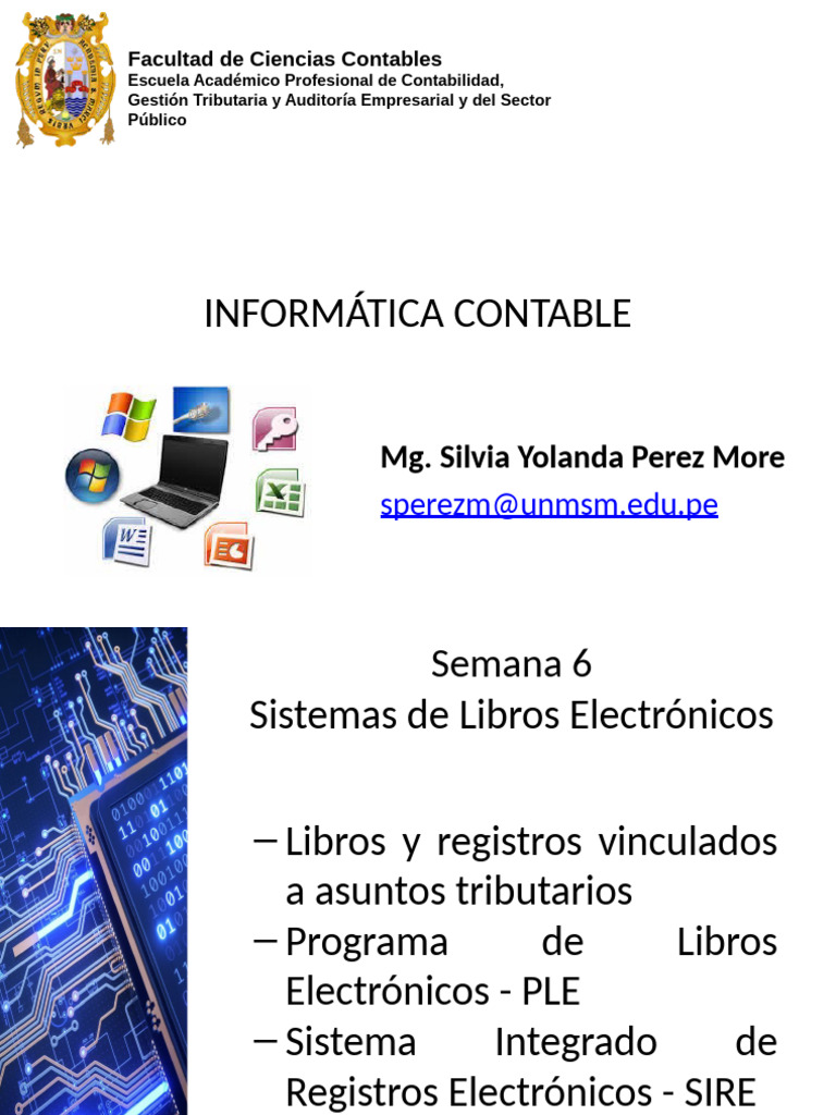 6 Semana Informatica Contable 2024 Ii Sistemas De Libros