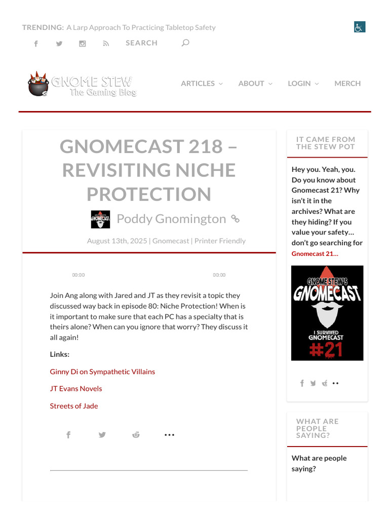Gnomecast 218 – Revisiting Niche Protection _ Gnome Stew | PDF ...