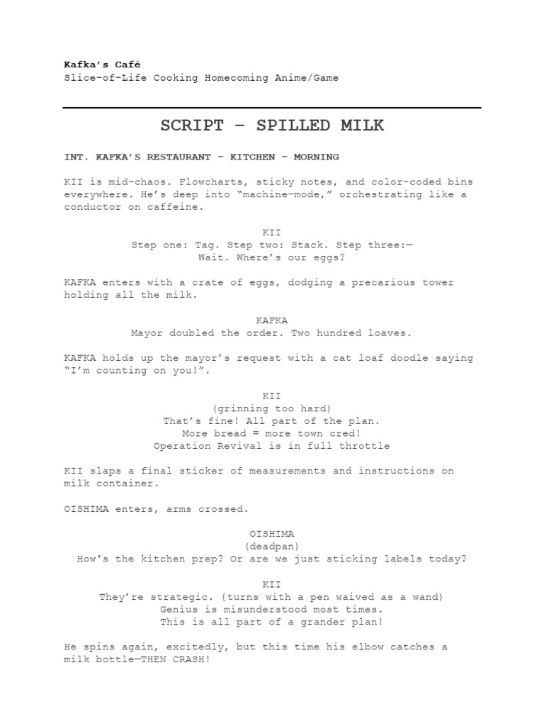 SCRIPT CH 02 Spilled Milk | PDF | Breads | Foods