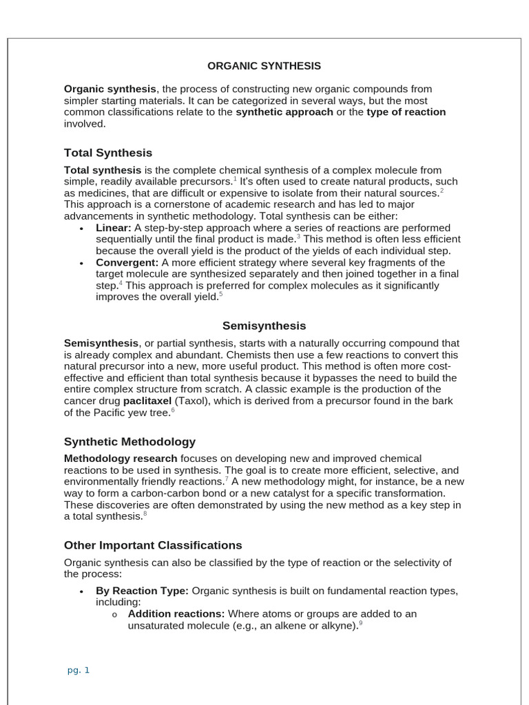Organic Synthesis | PDF | Ion | Organic Synthesis
