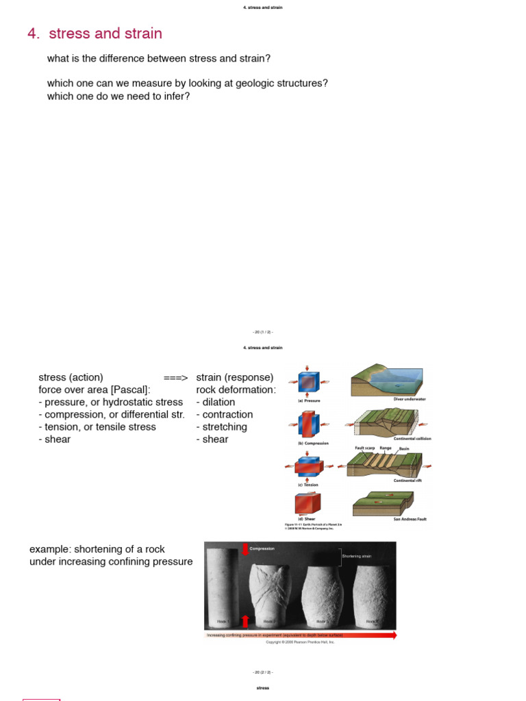 Stress and Strain in Geology Explained | PDF | Stress (Mechanics ...