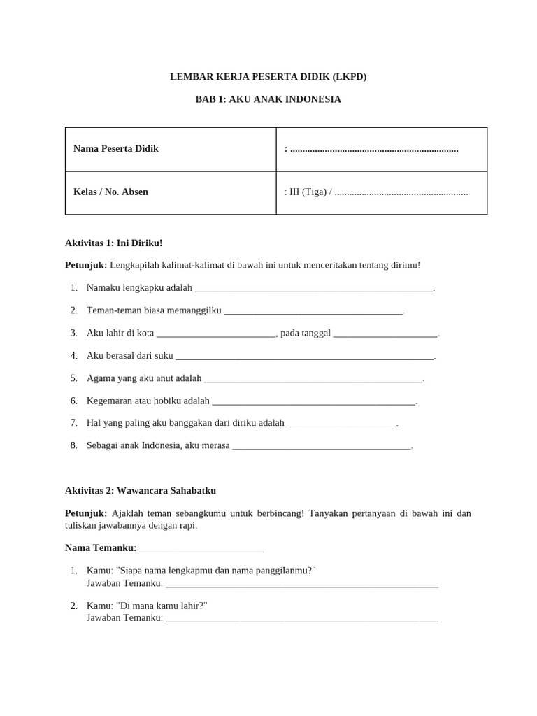 LKPD_3_PKN_BAB 1-4 | PDF