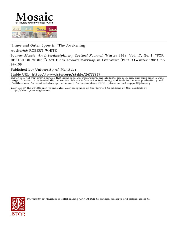 Inner and Outer Space in "The Awakening" | PDF | The Awakening (Chopin ...