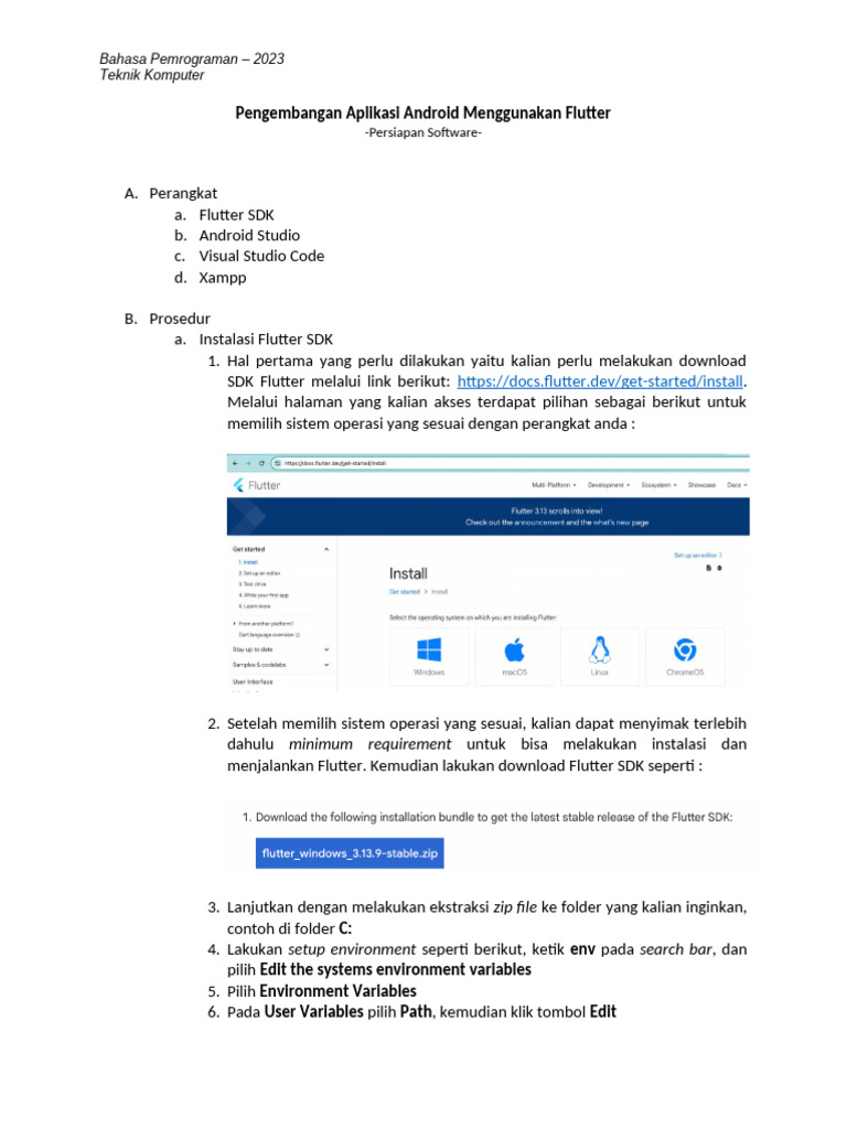 Pengembangan Aplikasi Android Menggunakan Flutter | PDF