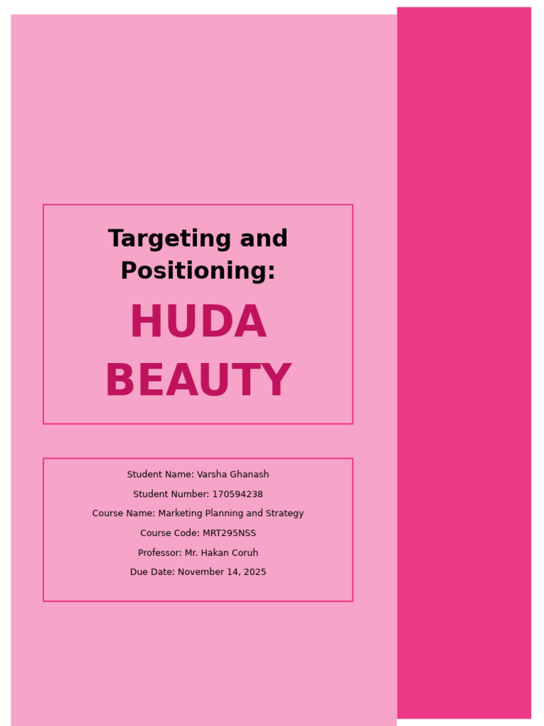 Huda Beauty Brand Positioning Strategy | PDF | Cosmetics | Market ...