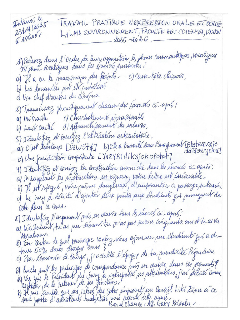 Travail Pratique de L'expression Orale Et Ecrite | PDF