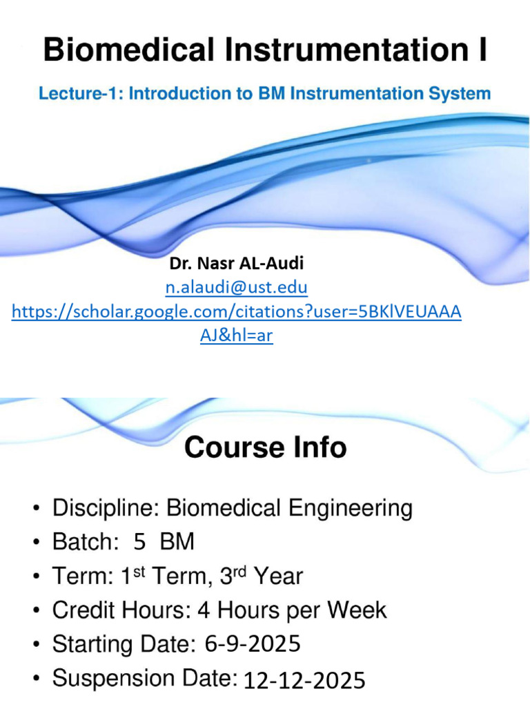 Biomedical Instrumentation I Chapter 1 | PDF