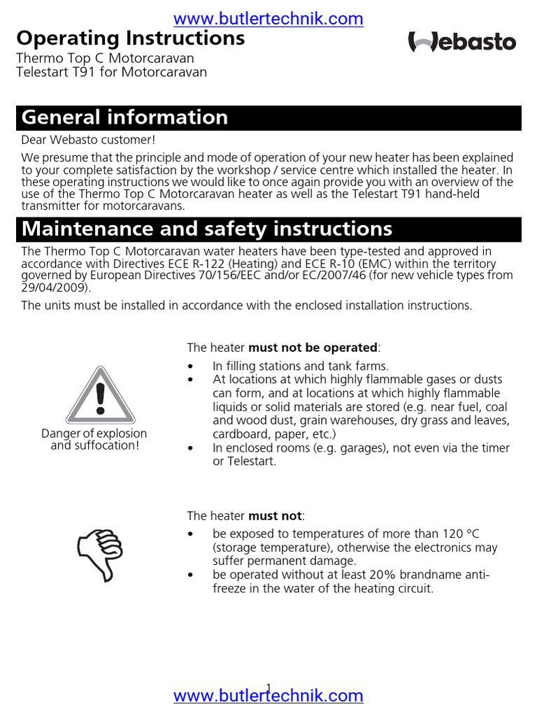 Thermo Top C Heater User Guide | PDF | Fuse (Electrical) | Manufactured ...