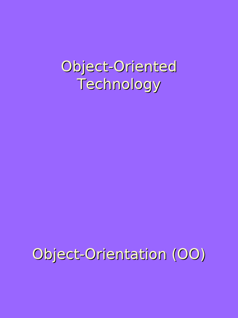 Object Orientation Technology | PDF | Interface (Computing ...