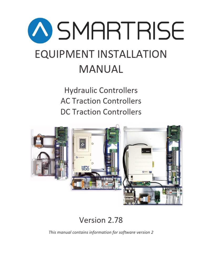 Smartrise Equipment Installation Guide | PDF | Safety | Electric Motor