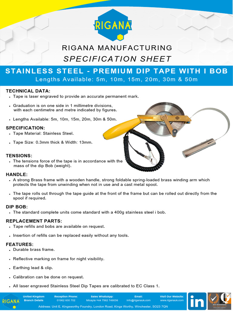 Premium Stainless Steel Dip Tape | PDF