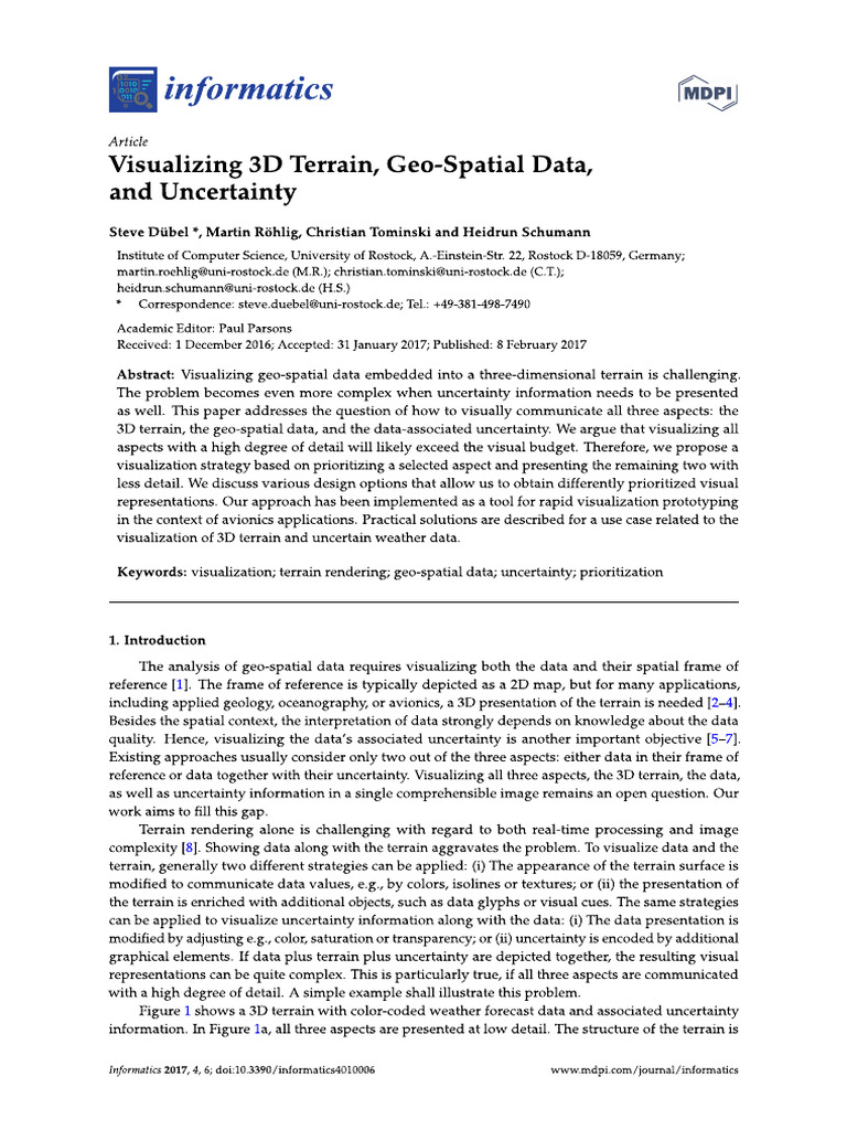 Visualizing 3D Terrain, Geo-Spatial Data, and Uncertainty | PDF