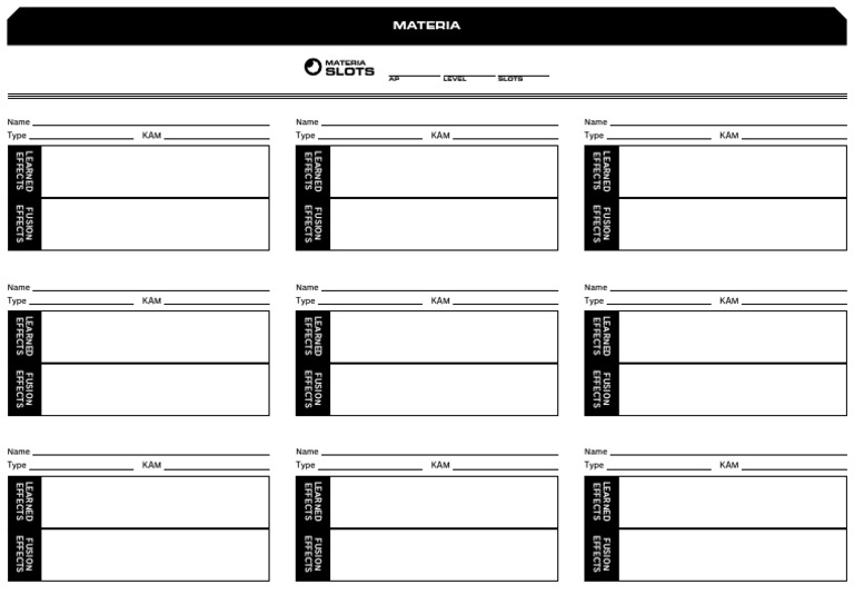 Materia Sheet | PDF