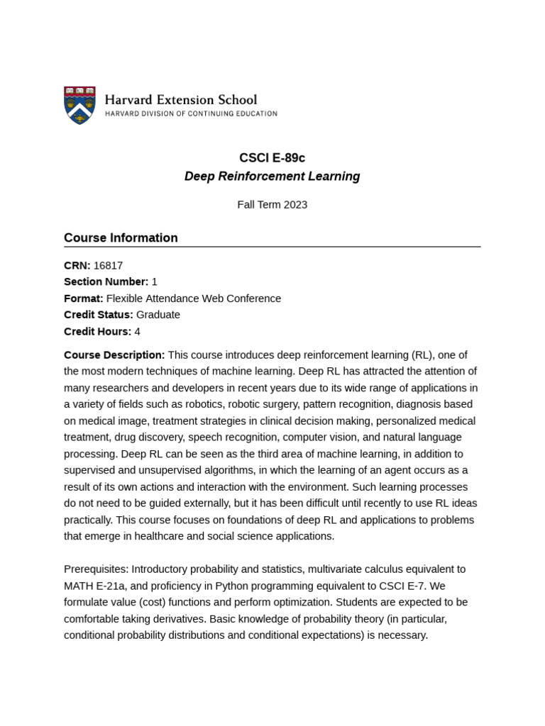 Fall-Term-2023-Full-Term-CSCI-E-89c-1-Deep-Reinforcement-Learning | PDF | Deep Learning ...