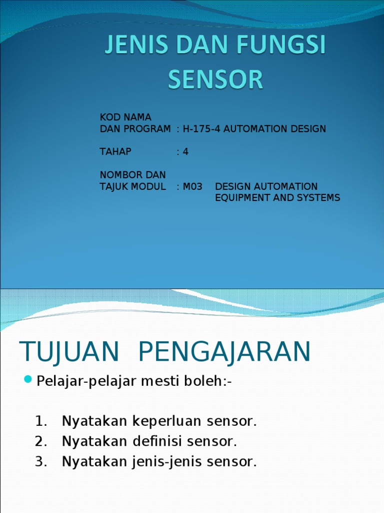 Jenis Dan Fungsi Sensor | PDF