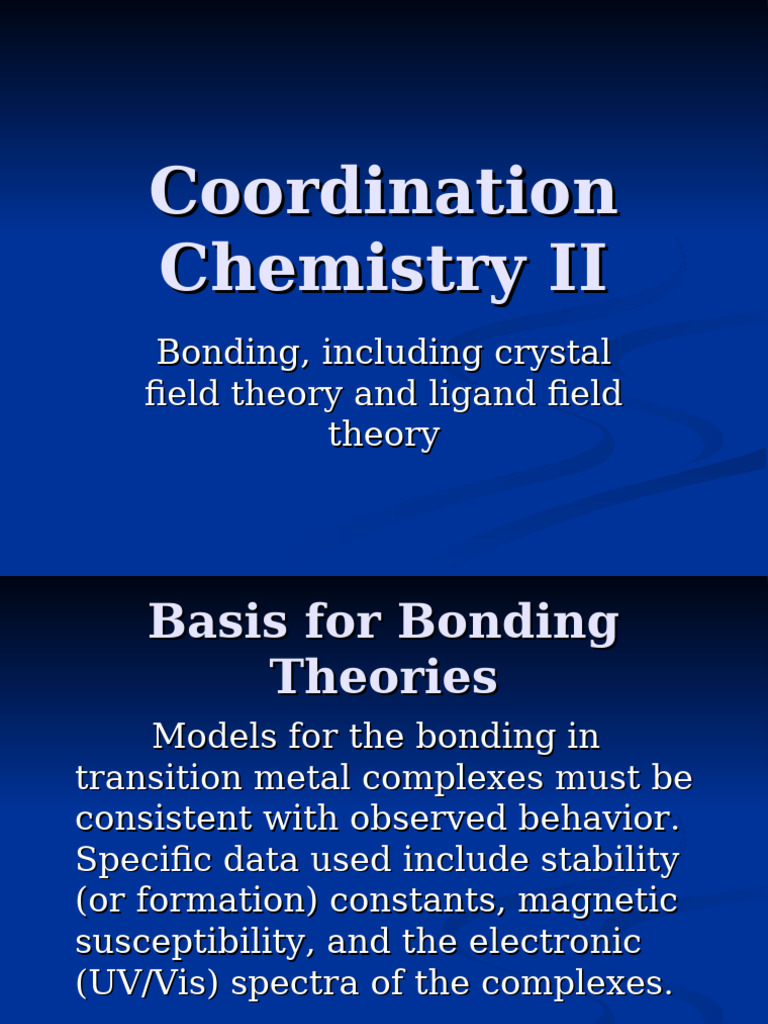 Bonding Theories in Transition Metals | PDF | Coordination Complex ...