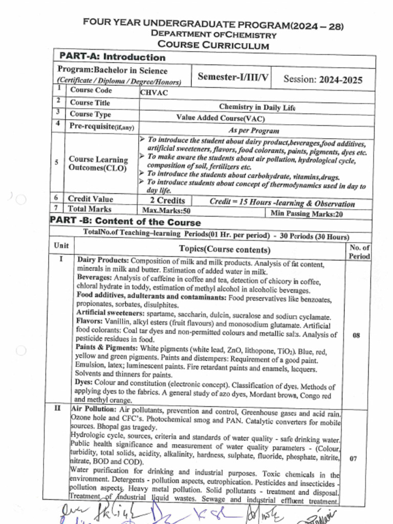 Bsc Sem-1,3,5 VAC Chemistry in Daliy Life | PDF
