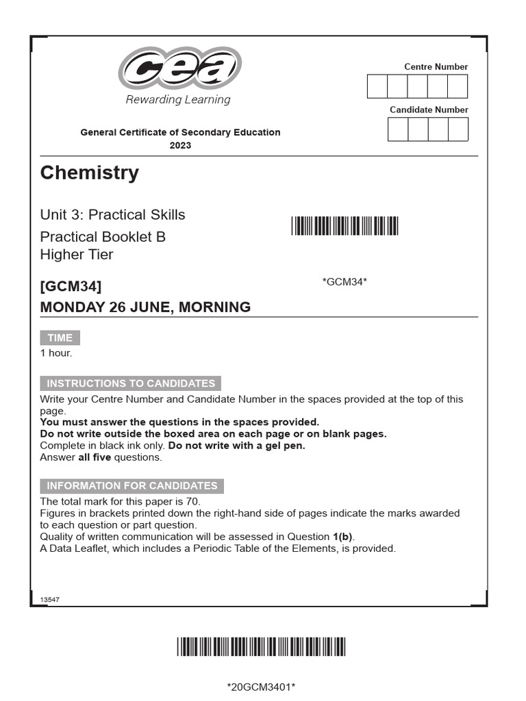 GCSE Chemistry Practical Skills 2023 | PDF | Hydroxide | Iron