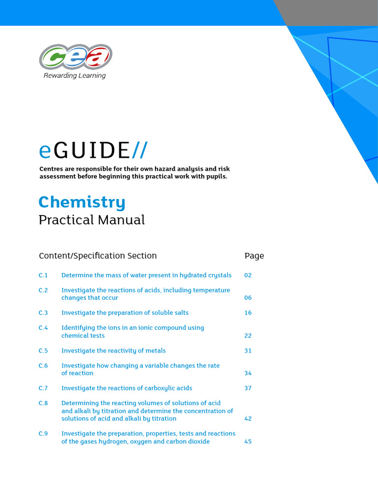 Chemistry Practical Manual: Experiments Guide | PDF | Chemistry | Titration