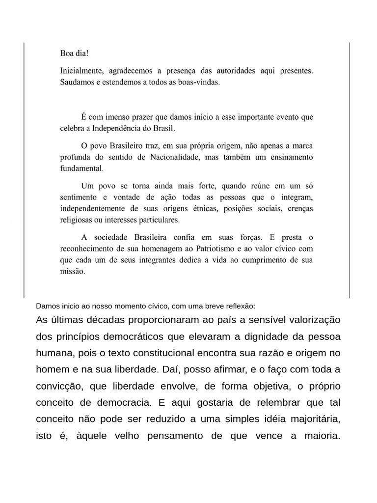 Cerimonial Sete de Setembro | PDF