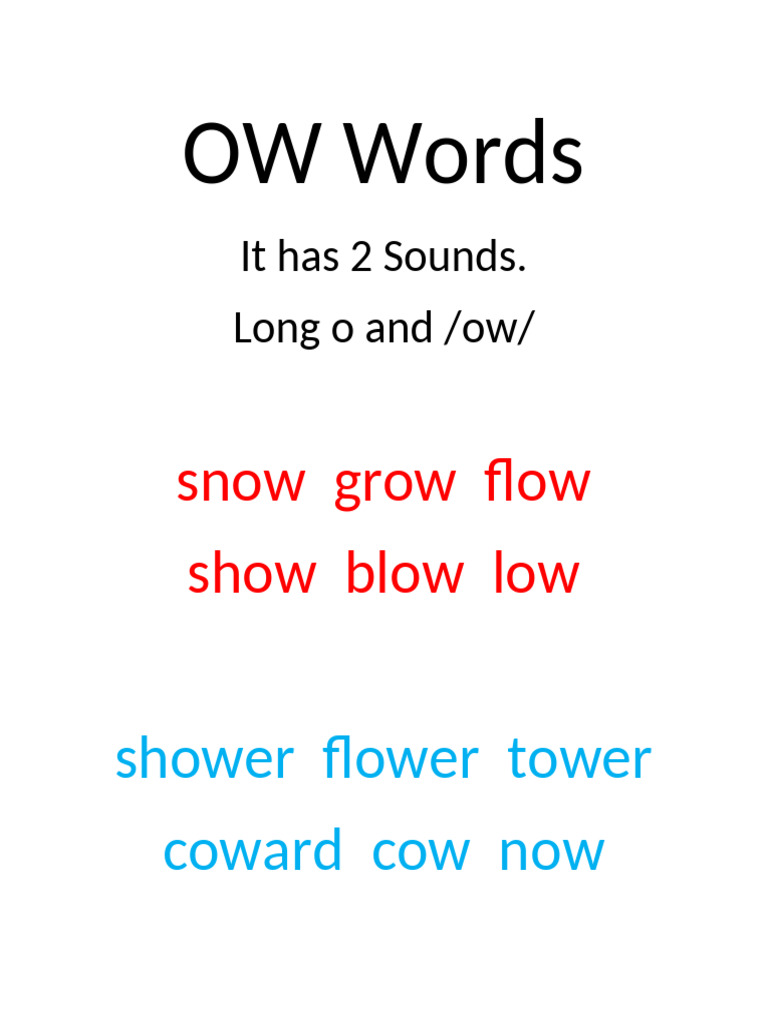 2 Sounds of Ow | PDF