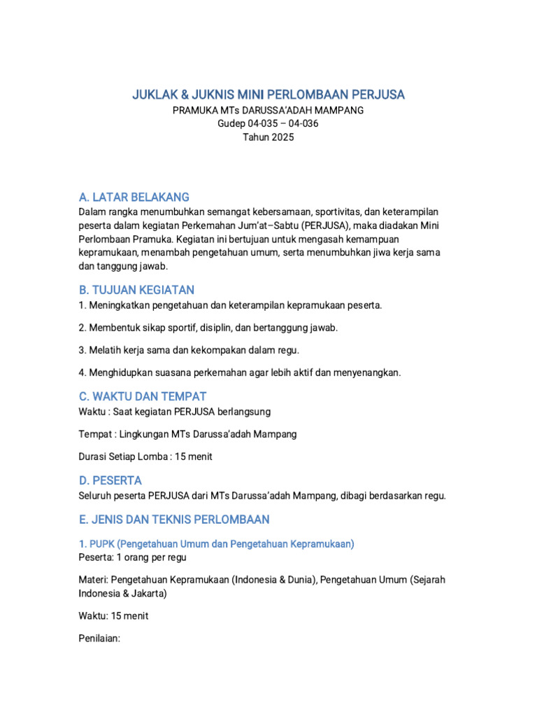 Juknis Dan Juklak | PDF