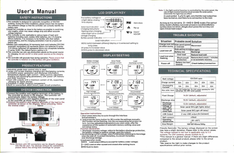 Manual Solar Charge Controller | PDF