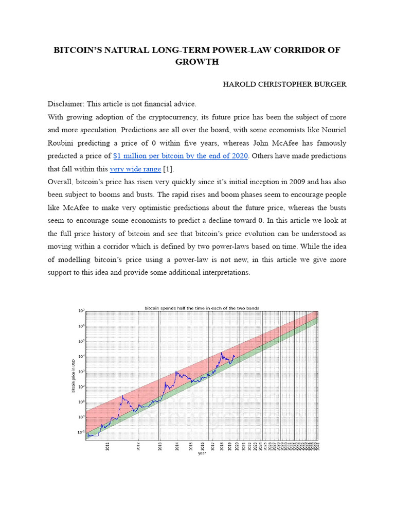Bitcoin Price Growth Power-Law Model | PDF | Coefficient Of ...