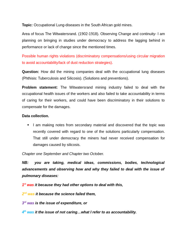.a-Mining Research Draft | PDF | Tuberculosis | Diseases And Disorders